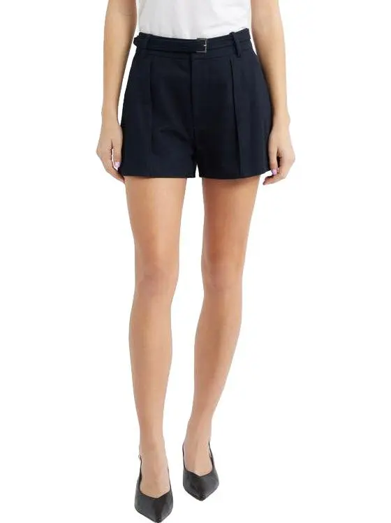FRAME The Soho Belted Cotton Shorts - Navy