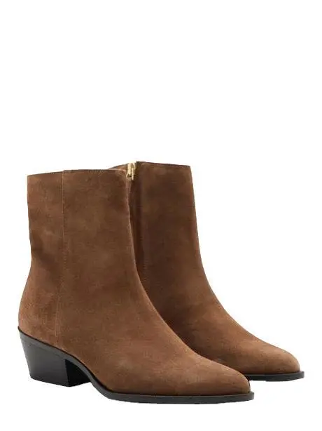 Mango Suede Bootie - Medium Brown