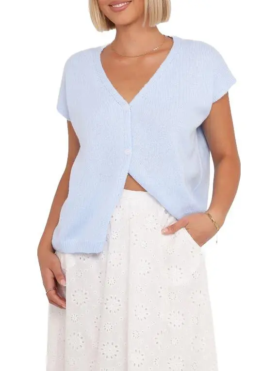 PETAL & PUP Mariana Knit Sweater Vest - Pale Blue