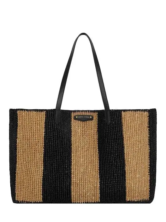 Rebecca Minkoff Large Raffia Tote - Black/brown