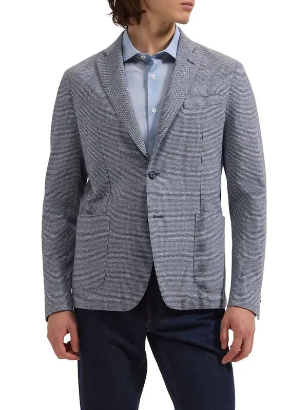 Bugatchi Cotton And Linen Knit Sport Coat - Navy