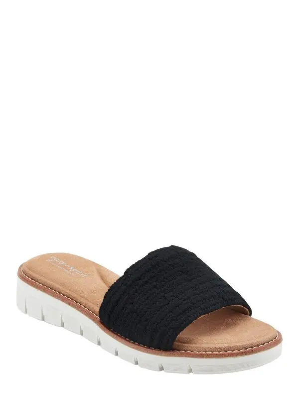 Easy Spirit Platform Wedge Slide Sandal - Black