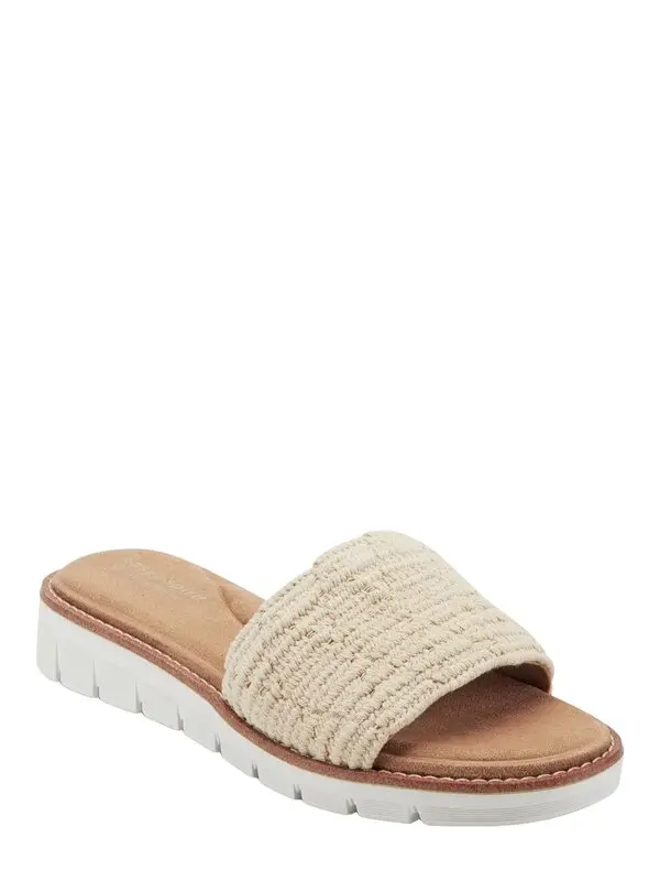 Easy Spirit Platform Wedge Slide Sandal - Ivory