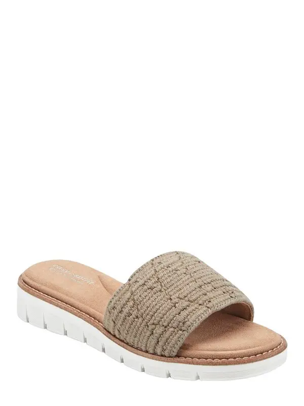 Easy Spirit Platform Wedge Slide Sandal - Taupe
