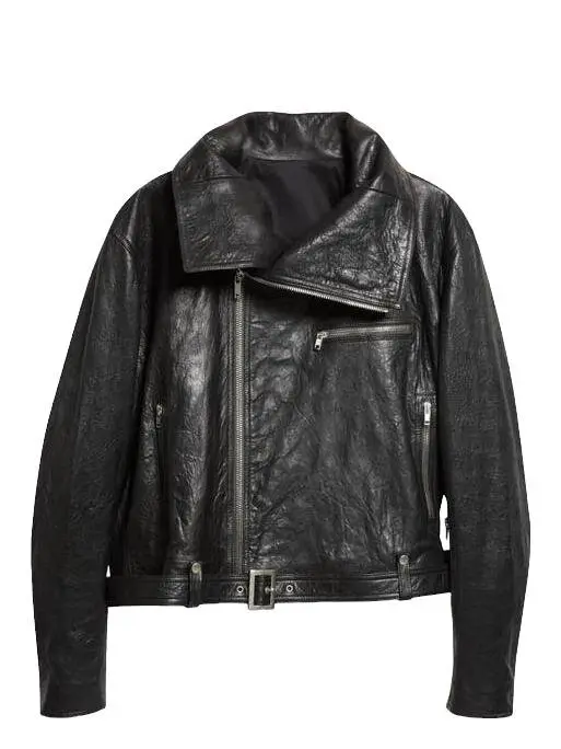 Rick Owens Leather Dracubiker Jacket - Black