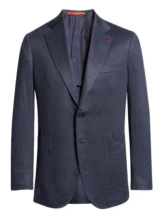 Isaia Silk And Cotton Sport Coat - Navy 810