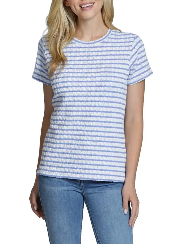 APNY Stripe Textured Short Sleeve Top - Bluewhite Stripe