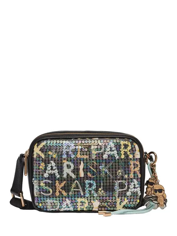 Karl Lagerfeld Paris Maybelle Sequin Crossbody Bag - Black Multi