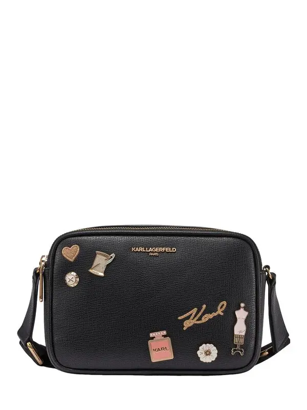 Karl Lagerfeld Paris East/west Crossbody Bag - Black/gold