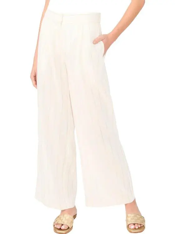 Vince Camuto Pleated Wide-leg Trousers - New Ivory