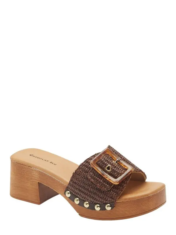 CHOCOLAT BLU Lari Platform Sandal - Brown Raffia