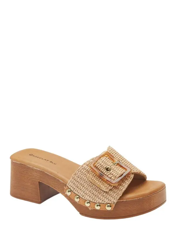 CHOCOLAT BLU Lari Platform Sandal - Natural Raffia