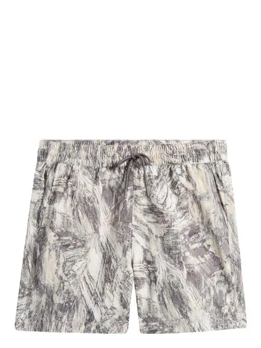 Zella 7-inch Nylon Training Shorts - Grey Granite Abstract