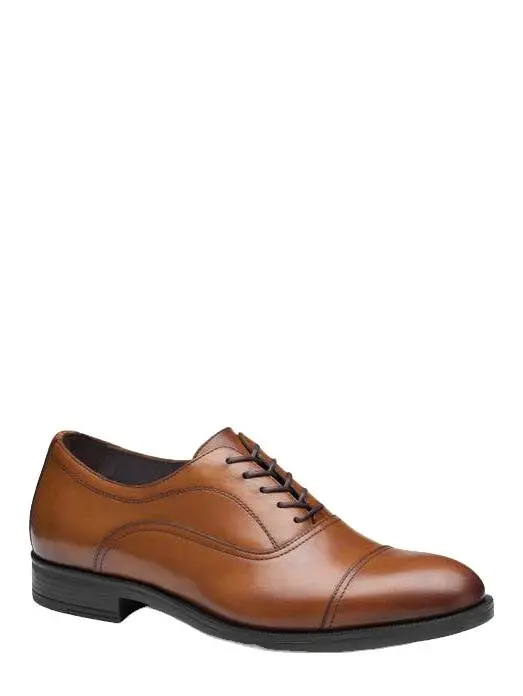 Johnston & Murphy Conlin Cap Toe Oxford - Light Tan Full Grain