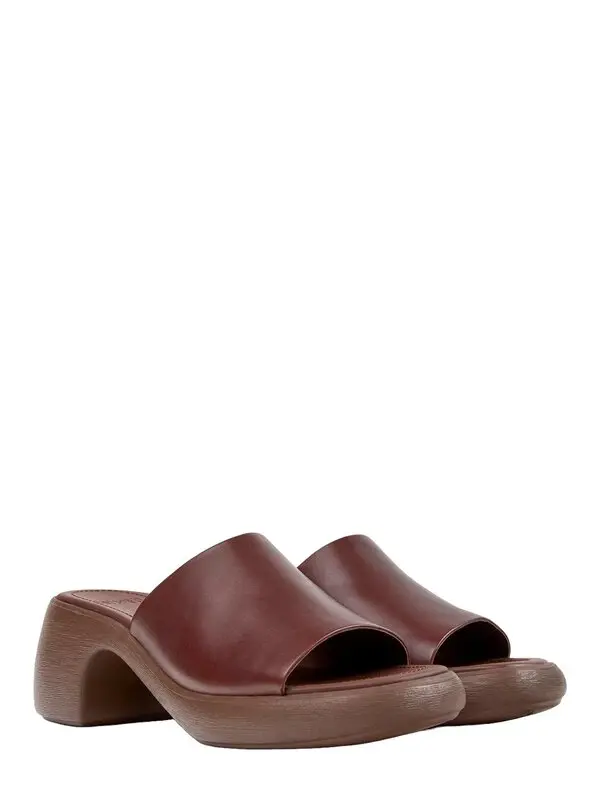 Camper Thelma Platform Slide Sandal - Medium Brown