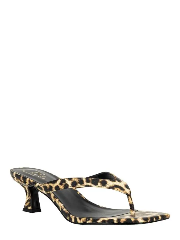 SHU SHOP Franny Kitten Heel Flip Flop - Leopard Print