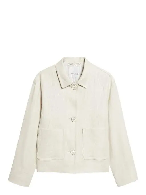 Max Mara Dattero Stretch Flax And Cotton Jacket - Ivory