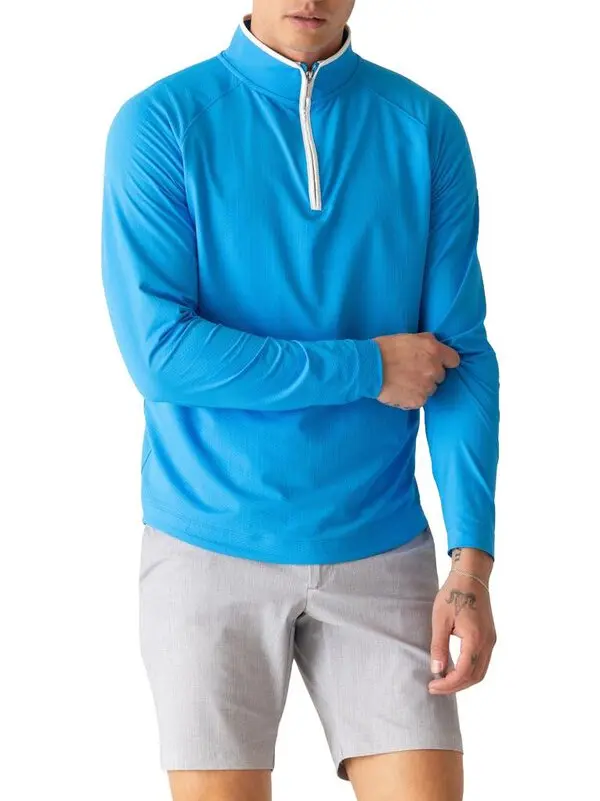 DEKE Links Jacquard Quarter Zip Pullover - Electiric Blue
