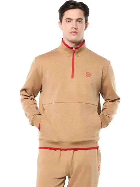 SERGIO TACCHINI Nuvola Quarter Zip Performance Pullover - Bronze Brown