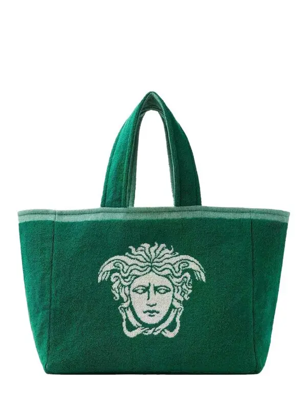Versace Medusa Motif Terry Tote Bag - Green
