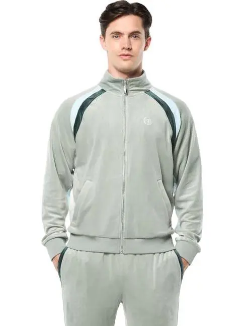 SERGIO TACCHINI Banda Velour Track Jacket - Slate Gray