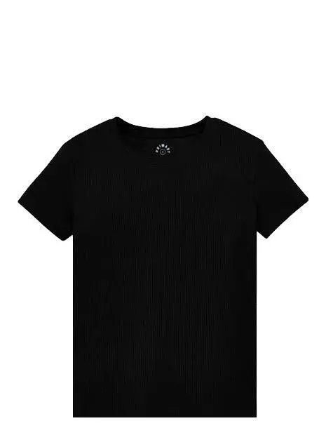 PRIMARY Name Ribbed Cotton-blend T-shirt - Black