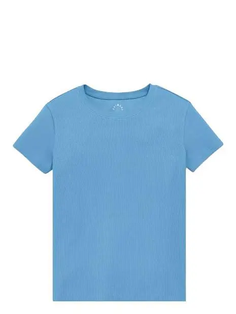 PRIMARY Name Ribbed Cotton-blend T-shirt - Cornflower