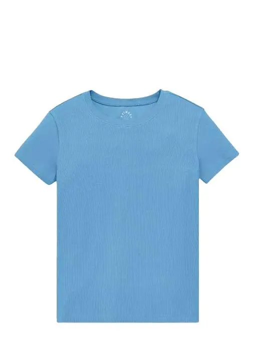 PRIMARY Name Ribbed Cotton-blend T-shirt - Cornflower
