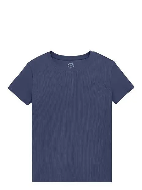 PRIMARY Name Ribbed Cotton-blend T-shirt - Sunwashed Navy