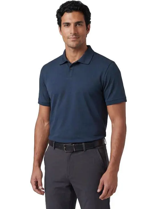 JACK ARCHER Clubhouse Pique Polo - Tidal Blue