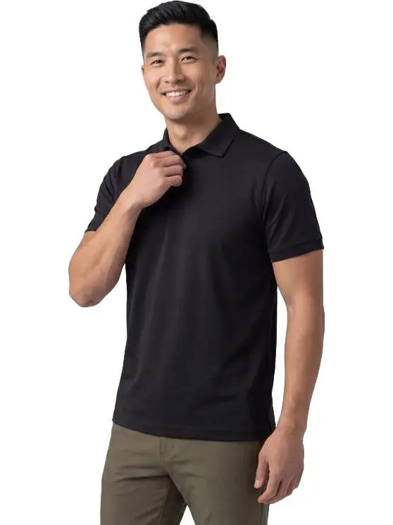 JACK ARCHER Clubhouse Pique Polo - True Black