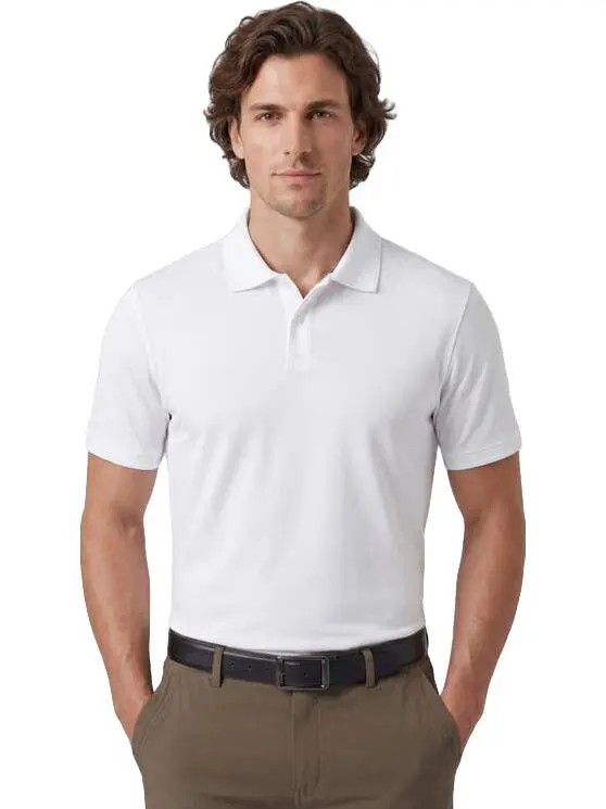 JACK ARCHER Clubhouse Pique Polo - True White