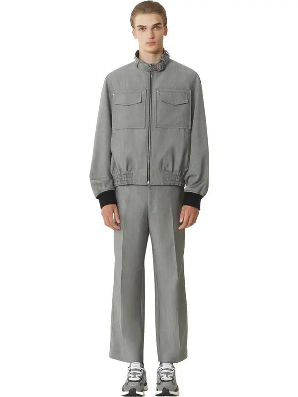 LANVIN Straight-leg Mohair Wool Trousers - Gray