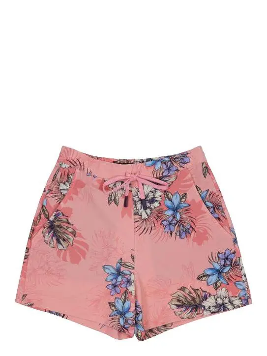 LORDS OF HARLECH Floral Drawstring Short - Exotic Floral Coral
