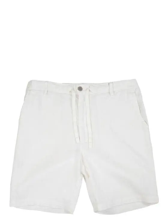 LORDS OF HARLECH Solid Linen Drawstring Short - White