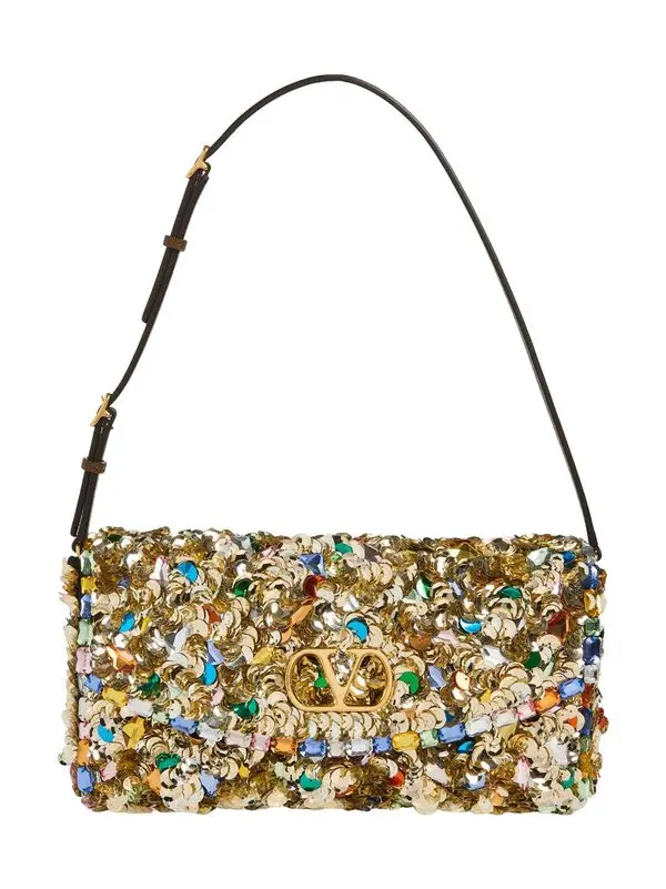 Valentino Garavani Embellished Shoulder Bag - Multi Silver