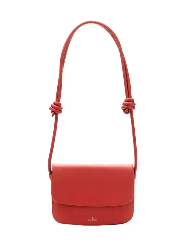 LA PORTEGNA Lucia Shoulder Bag With Sliding Knots - Red