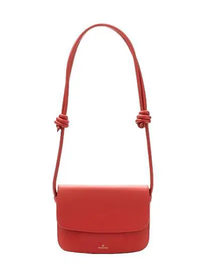 LA PORTEGNA Lucia Shoulder Bag With Sliding Knots - Red
