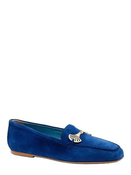 VALENTINA RANGONI Bazar Flat - Blue Suede/ Gold Ornament