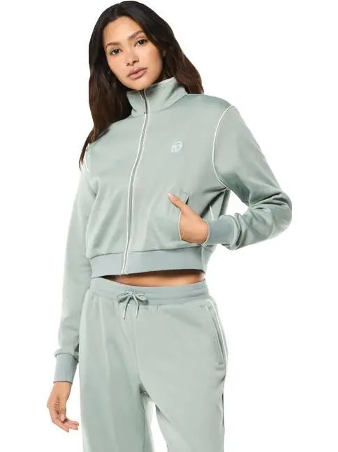 SERGIO TACCHINI Terina Cropped Track Jacket - Slate Gray
