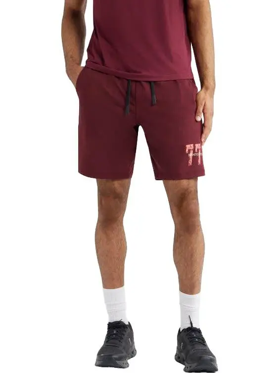 SANTO STUDIO Tempo 777 Graphic Sweat Shorts - Merlot