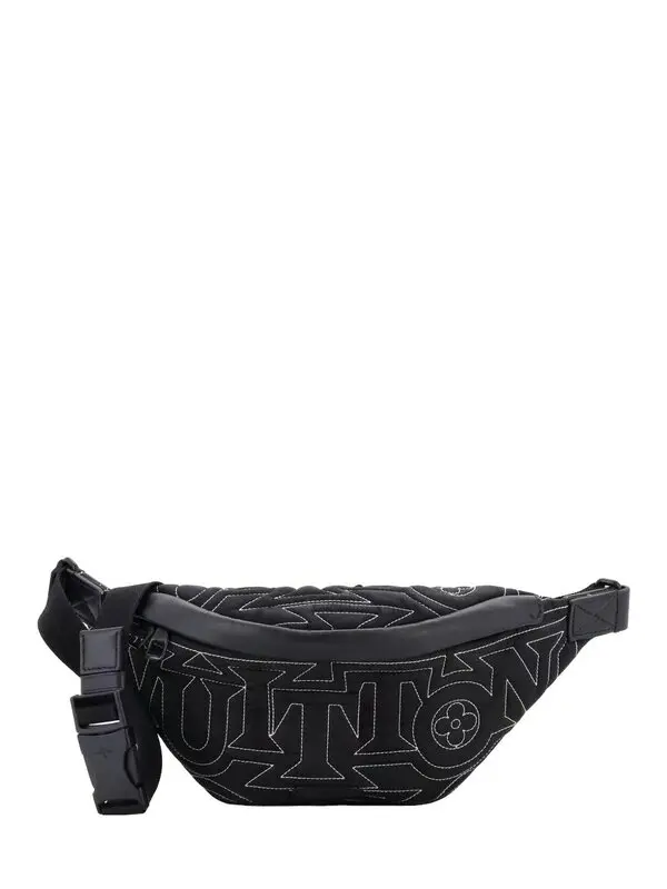LOUIS VUITTON Discovery Bumbag Limited Edition Snow Capsule Embroidered Monogram Belt Bag - Black