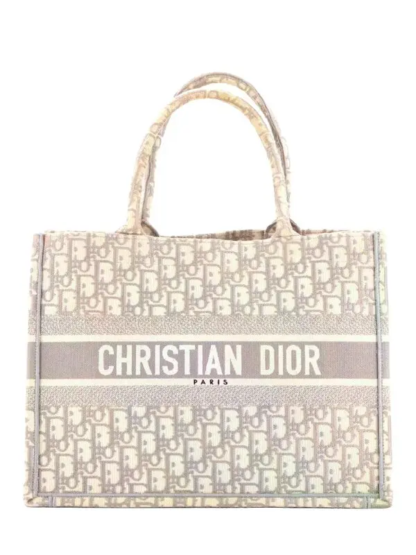 Dior Book Oblique Canvas Medium Tote Bag - Grey