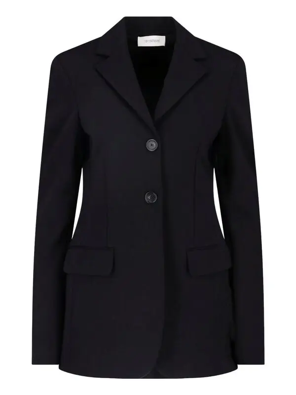 LARDINI Single-breasted Viscose Blazer - Black