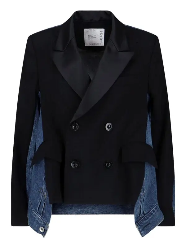Sacai Wool And Denim Jacket - Multi