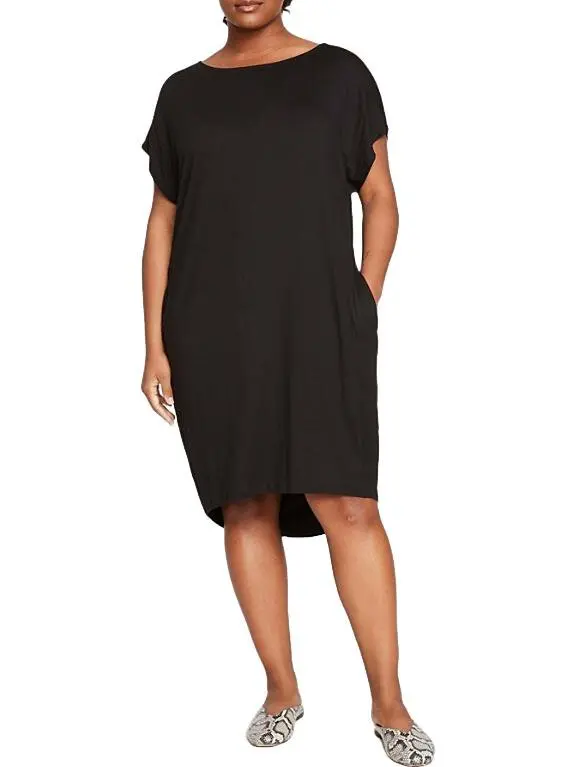 Universal Standard Plus Helen Liquid Jersey Shift Dress - Black