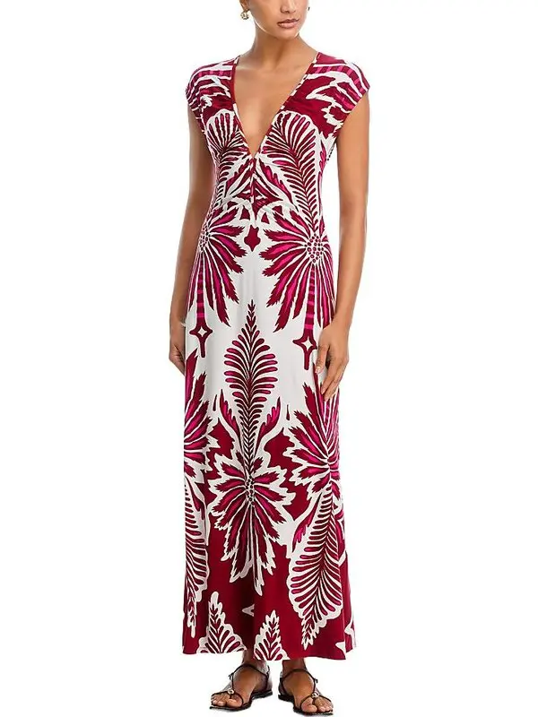 Poupette St Barth Nova Maxi Dress - Bordo Cartagena
