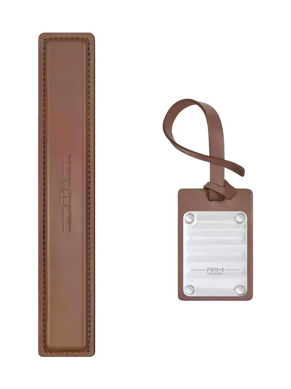 FPM MILANO Leather Luggage Handle And Tag - Silver