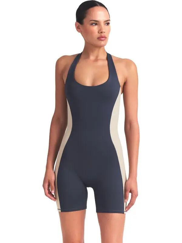 Nike Skims Matte Shine Mix T-back One-piece - Blue