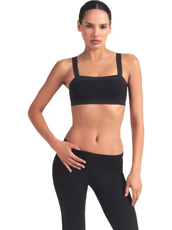 Nike Skims Matte Shine Mix Straight-neck Bra - Black